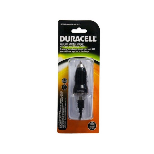 Duracell 2.1 Amp Dual USB Car Charger with Micro USB Cord (Available in ...