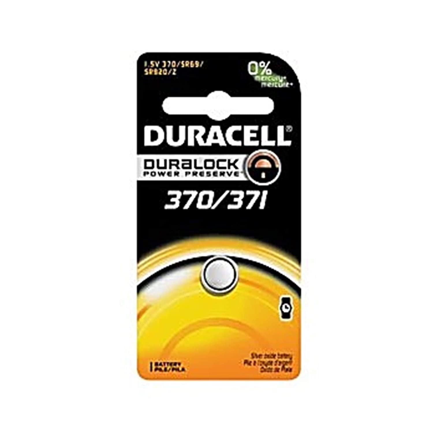 Duracell 370/371 1.5 Volt Silver Oxide Button Battery - Long-Lasting ...