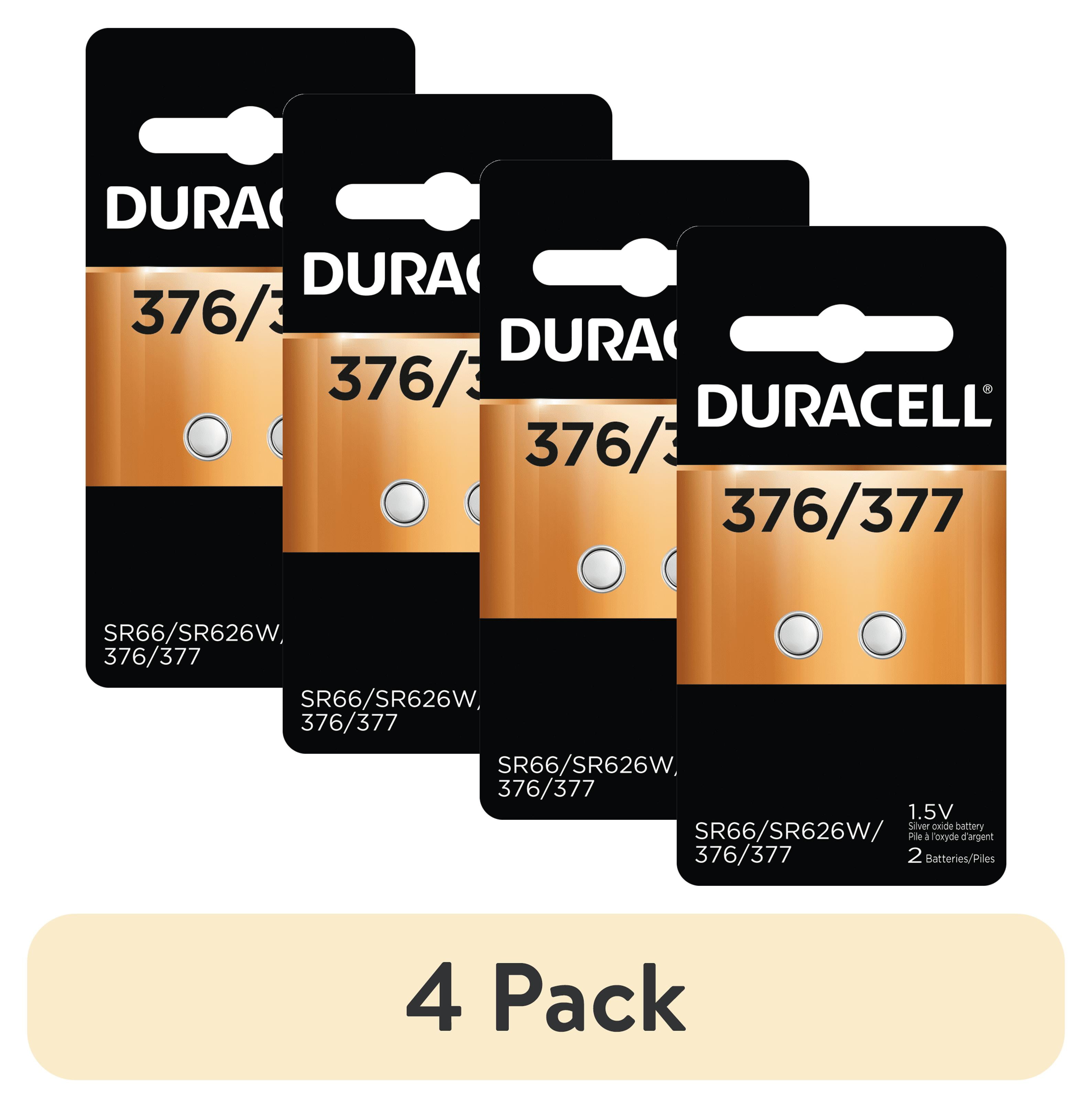 (4 pack) Duracell 376/377 Silver Oxide Button Battery for Home Devices ...