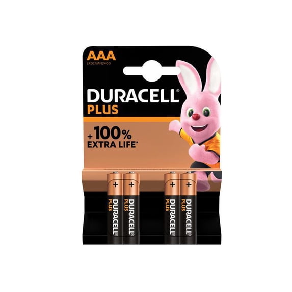 Duracell - AAA Cell Plus Power +100% Batteries (Pack 4) - Walmart.com