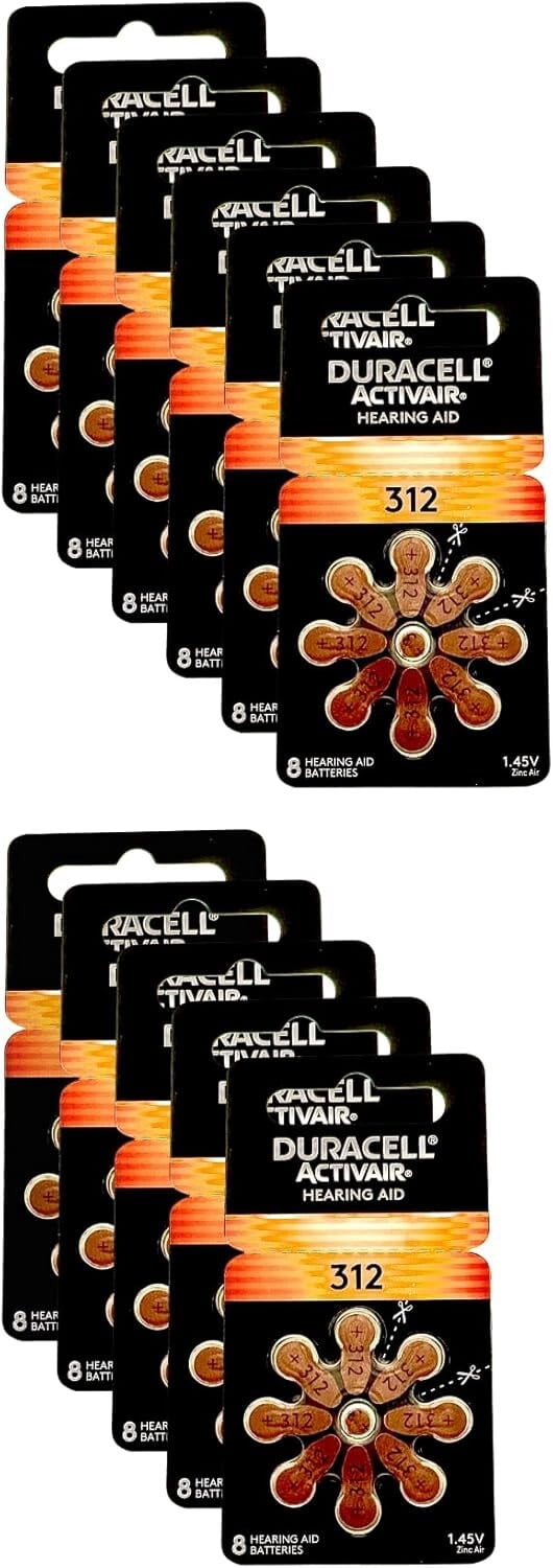 Duracell Activair Hearing Aid Batteries: Size 312 (80 Batteries) Exp ...