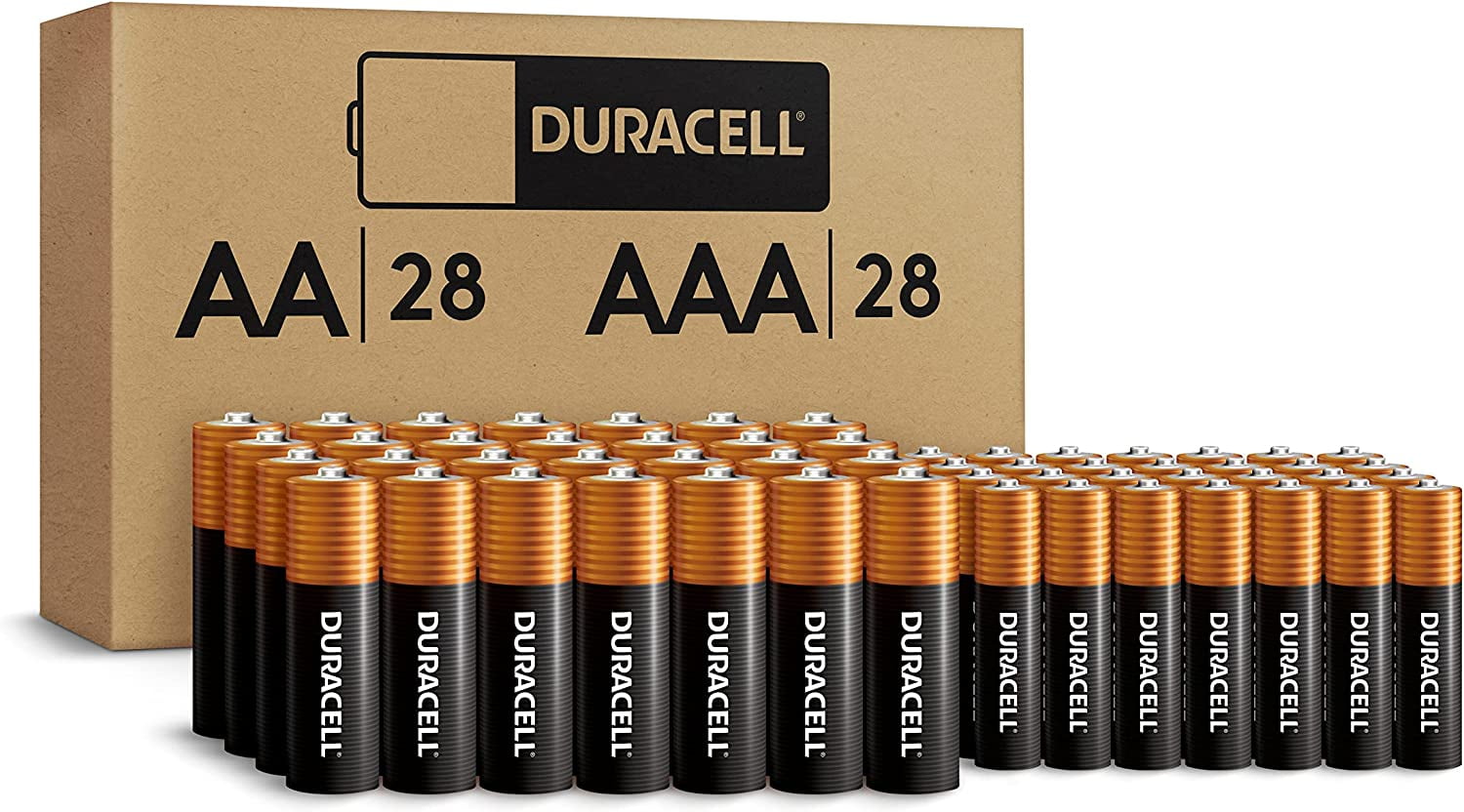 Duracell Coppertop AA AAA Batteries, 56 Count Pack Double A and Triple ...