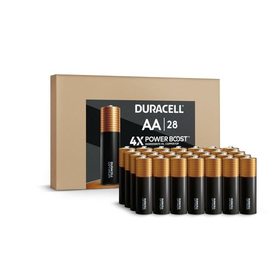 Duracell Optimum AA Batteries 28 Count with POWER BOOST Ingredients, Re ...