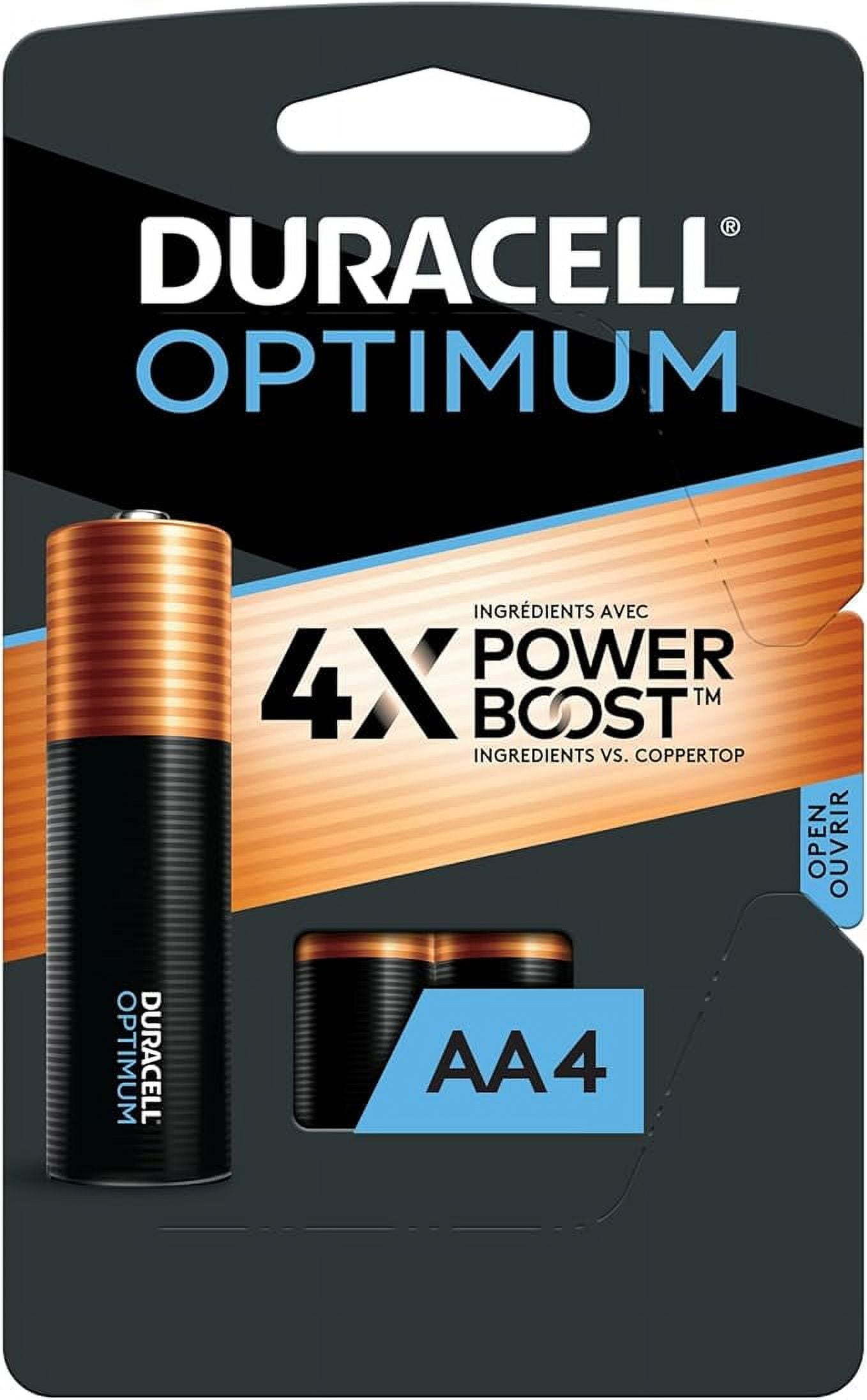 Duracell Optimum AA Batteries with Power Boost Ingredients, 4 Count ...