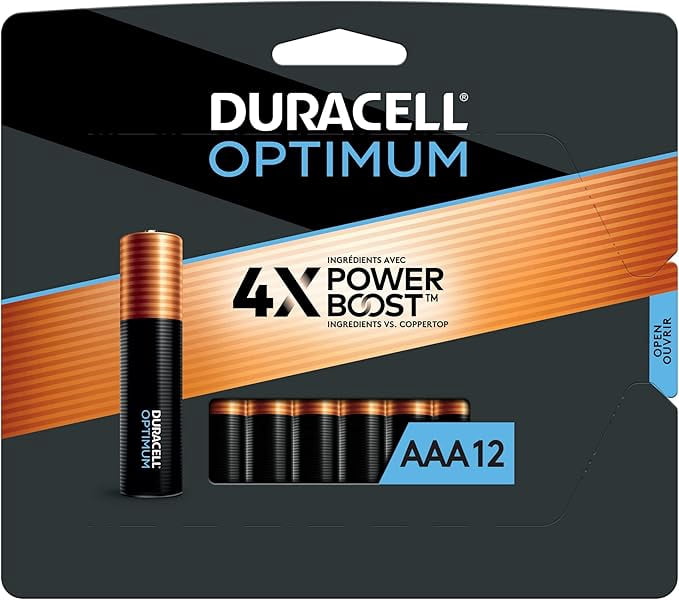 Duracell Optimum AAA Batteries with Power Boost Ingredients, 12 Count ...
