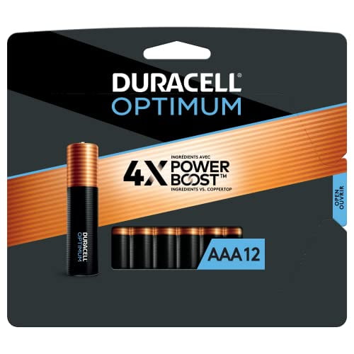 Duracell Optimum AAA Batteries with Power Boost Ingredients, 12 Count ...