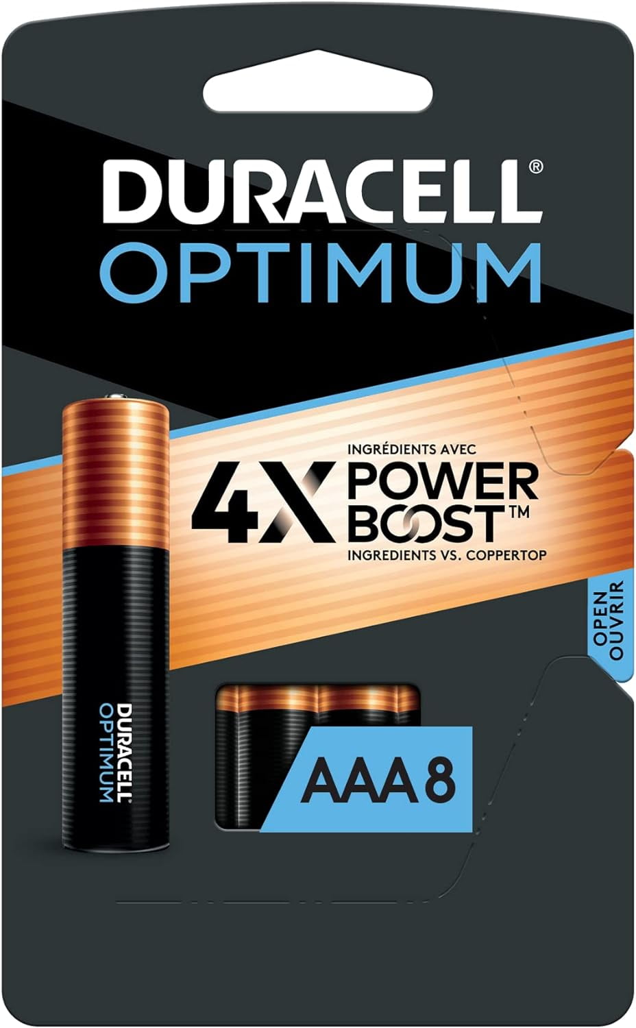 Duracell Optimum AAA Batteries with Power Boost Ingredients, 8 Count ...