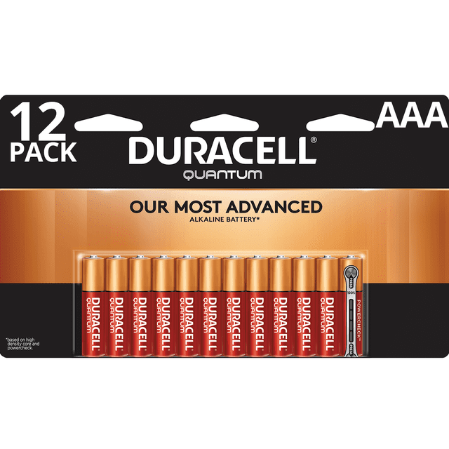 Duracell Quantum Alkaline AAA Batteries with PowerCheck 12 Pack ...