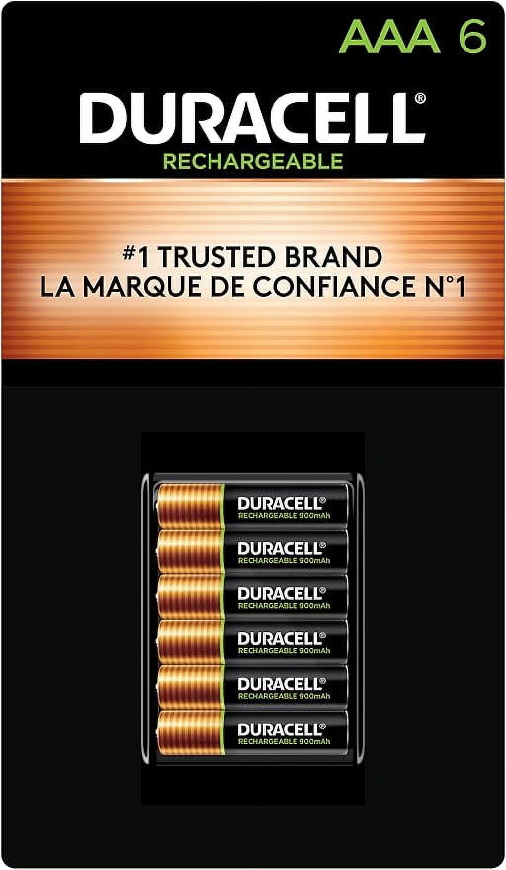 Duracell Rechargeable AAA Batteries, 6 Count Pack, Triple A Battery for ...
