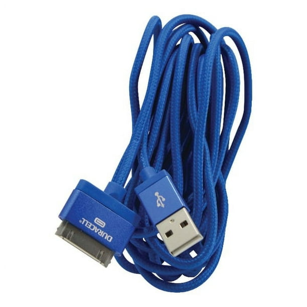 Duracell® Sync & Charge 30-Pin USB Cable, 10', Blue - Walmart Business ...