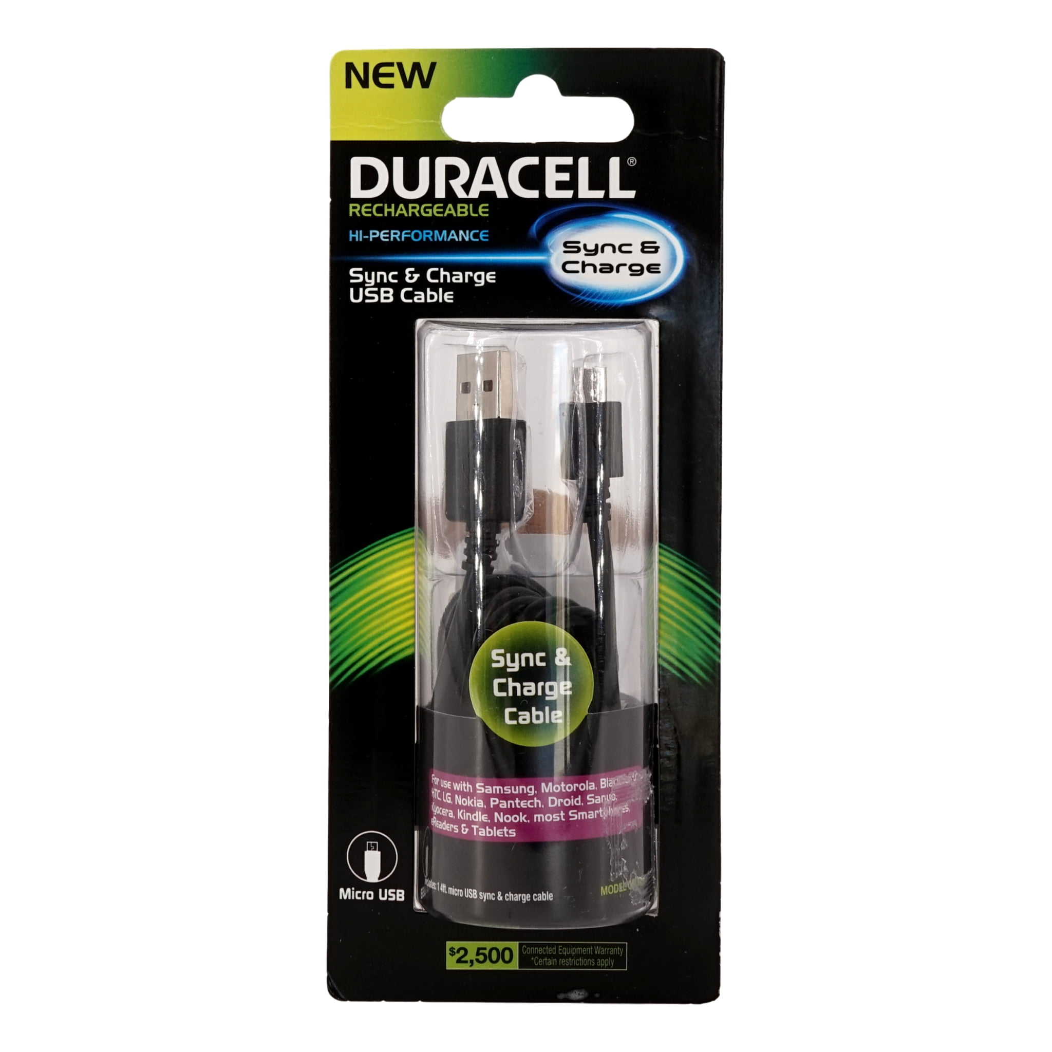 Duracell Sync and Charge Versatile Cell Phone Cords Micro USB Cable ...
