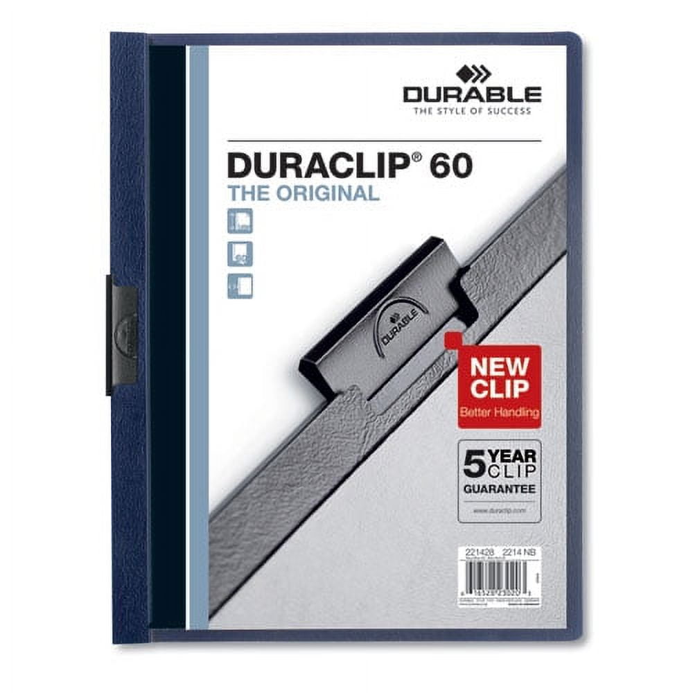 Duraclip Report Cover With Clip Fastener, 8.5 X 11, Clear/navy, 25/box ...