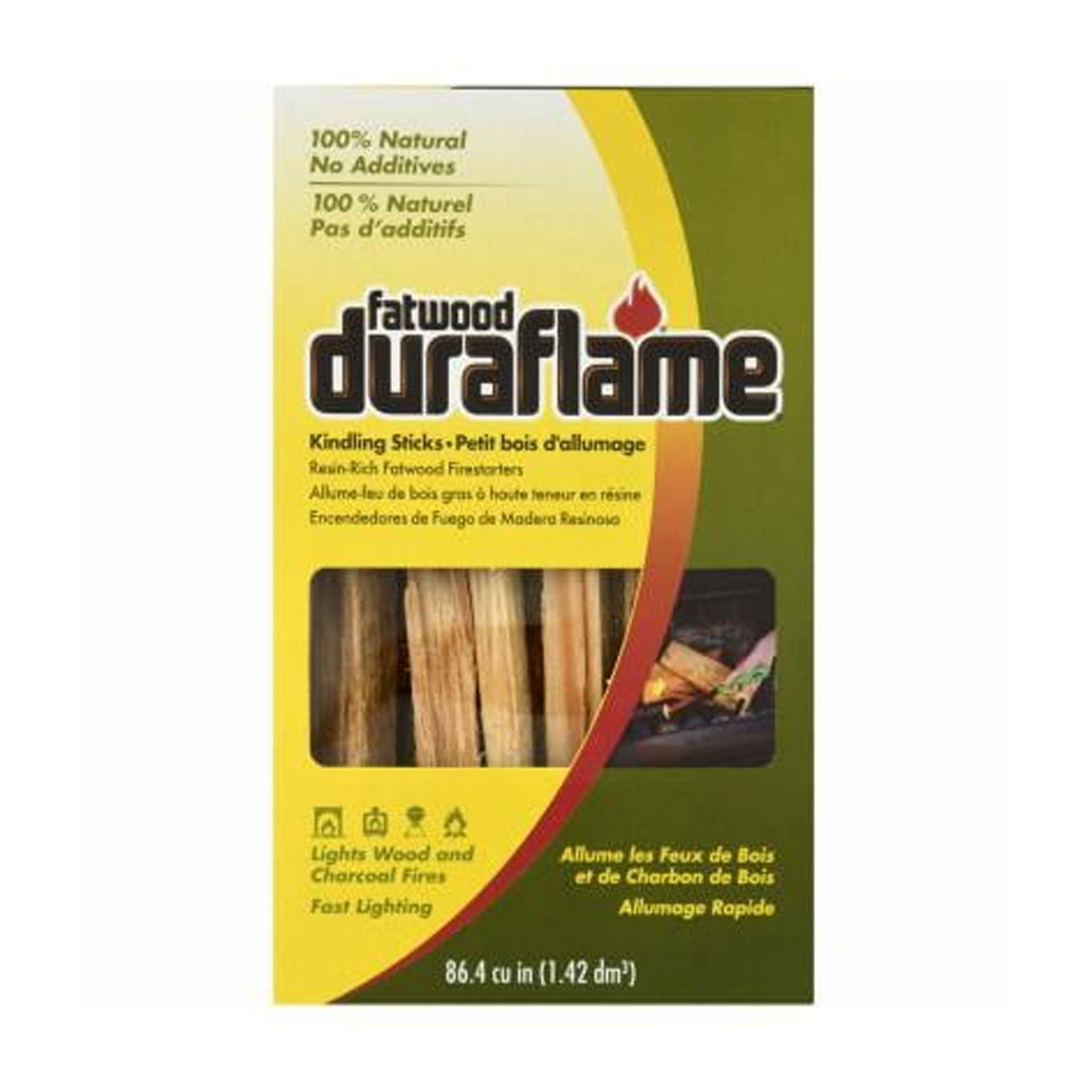 Duraflame 01249 Fatwood Kindling Firestarters, Lights Wood & Charcoal ...