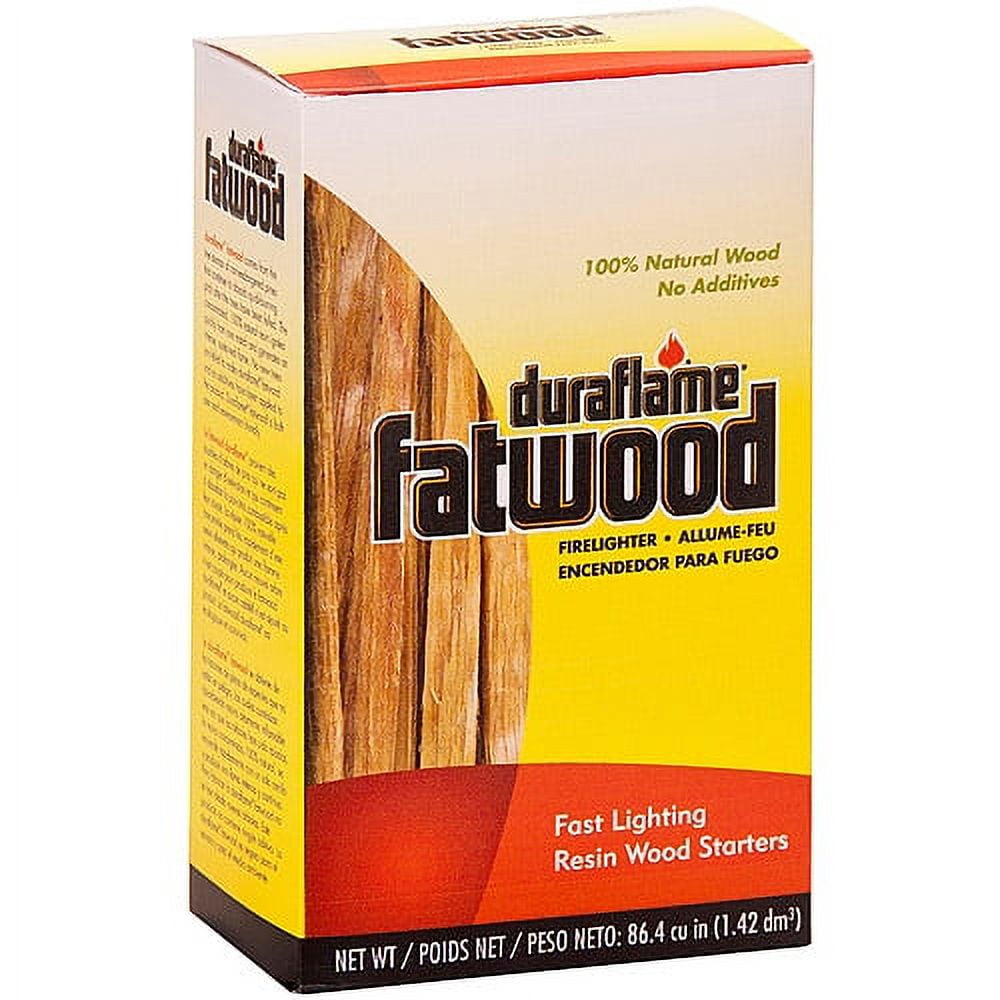 Duraflame 100% Natural 86.4 cu in Fatwood Firelighter for Log Fire Wood ...