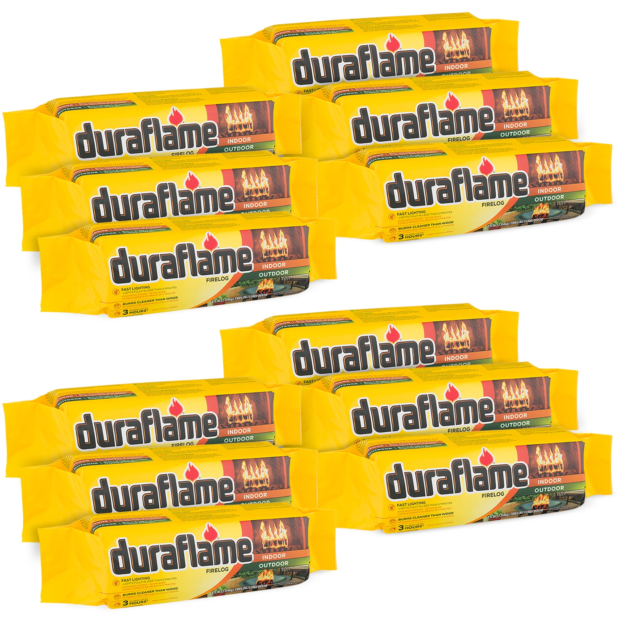 Duraflame Quick Light Indoor-Outdoor Fire Log, 4.5lb, 3 Hour Burn Time ...