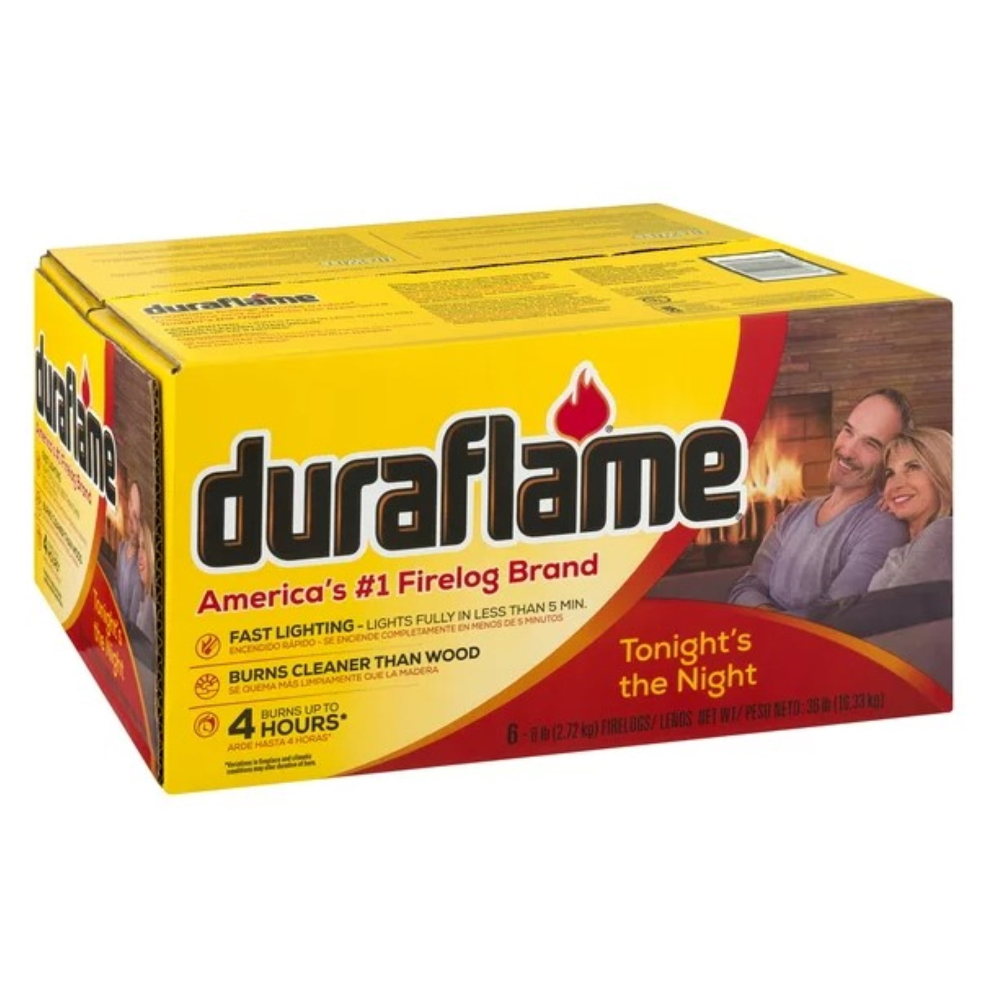 Duraflame 6lb Firelogs 6-Pack Case, 4 Hour Burn - Walmart.com
