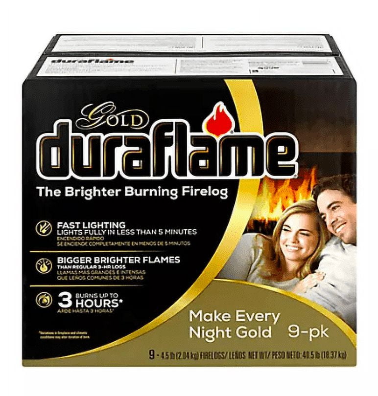 Duraflame Gold 4.5-lb Lasting Burn Firelog, Clean Burning for Outdoor ...