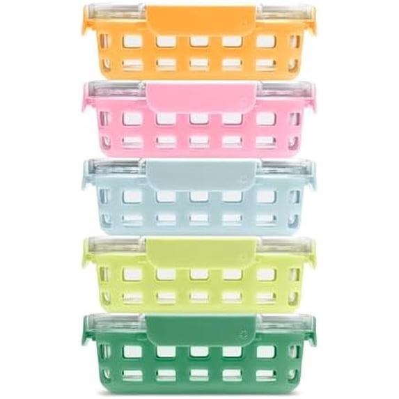 Duraglass 3.4 Cup Meal Prep Sets 10Pc, 5 Pack Set- Glass Food Storage ...