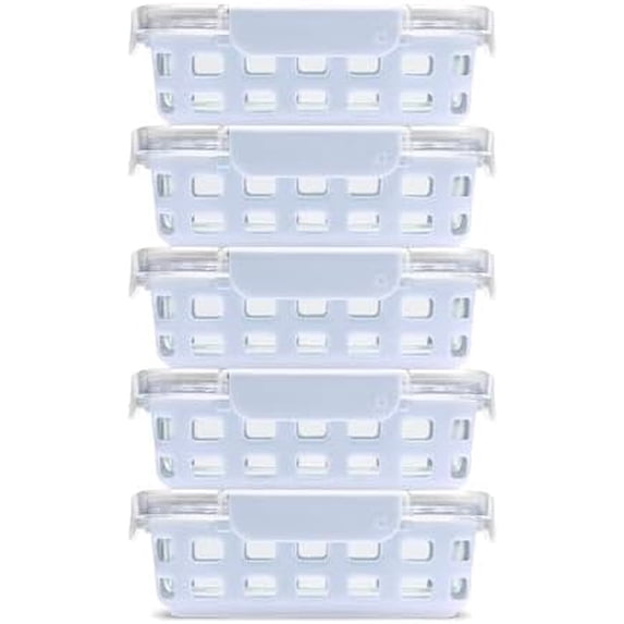 Duraglass 3.4 Cup Meal Prep Sets 10Pc, 5 Pack Set- Glass Food Storage ...