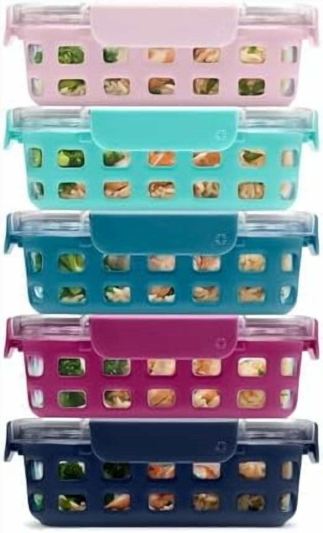 Duraglass 3.4 Cup Meal Prep Sets 10Pc, 5 Pack Set- Glass Food Storage ...