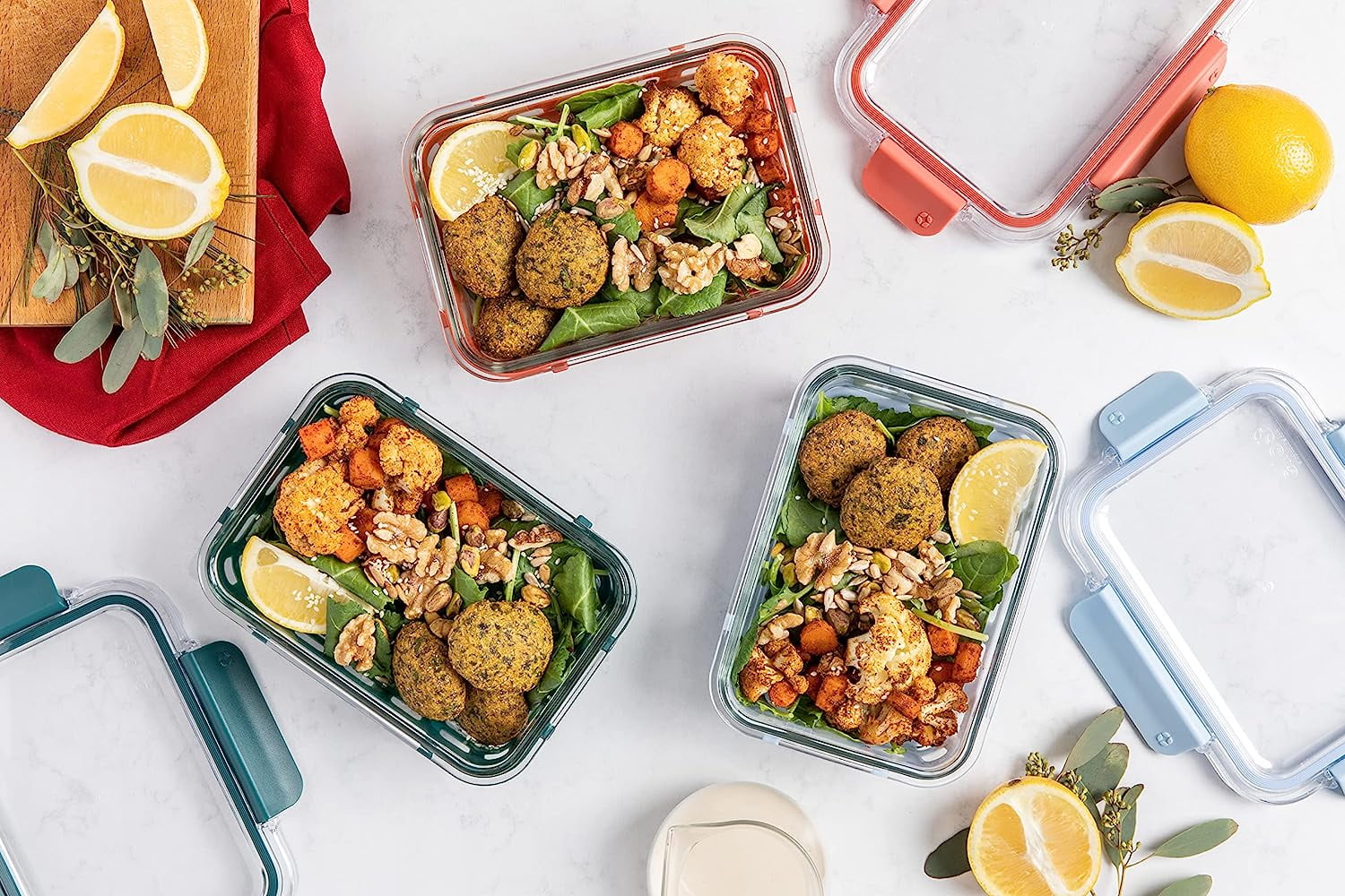 Duraglass 3.4 Cup Meal Prep Sets 10Pc, 5 Pack Set - Glass Food Storage ...