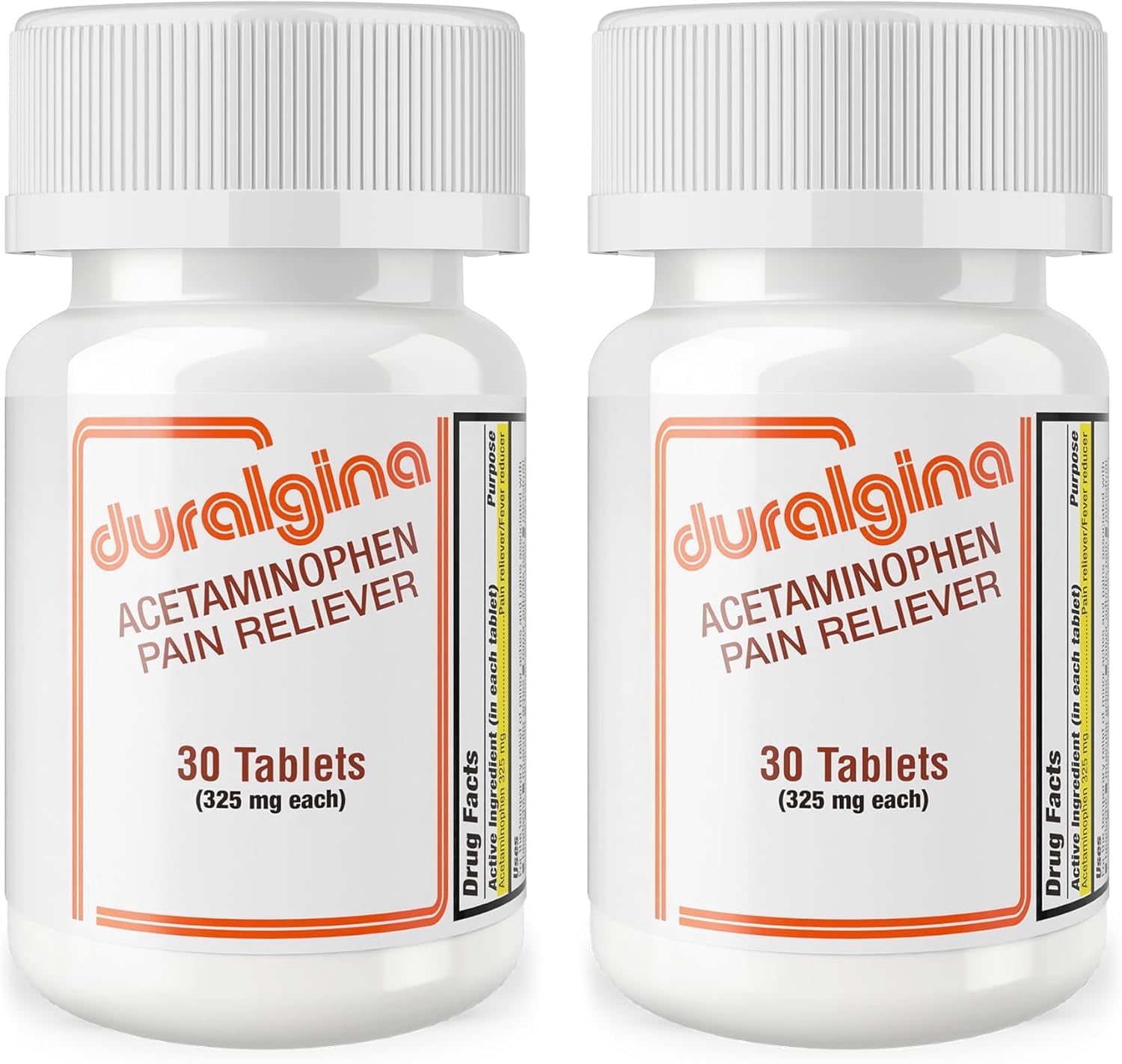 Duralgina Acetaminophen Tablets, Pain and Fever Relief, 325 mg, 30 ...