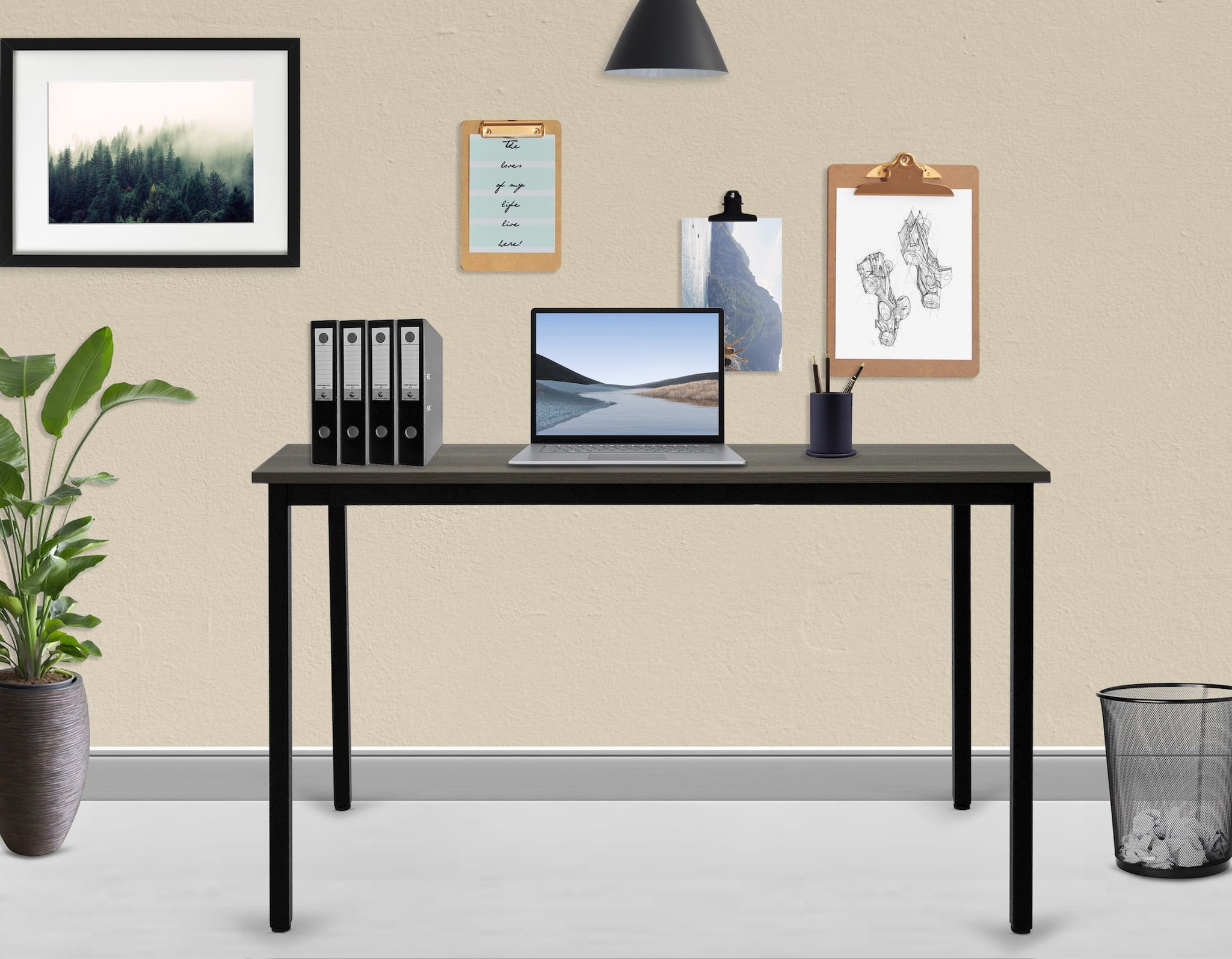 Duramax Modern Atlas Table Slate Pine for Office, Study, Gaming Table ...
