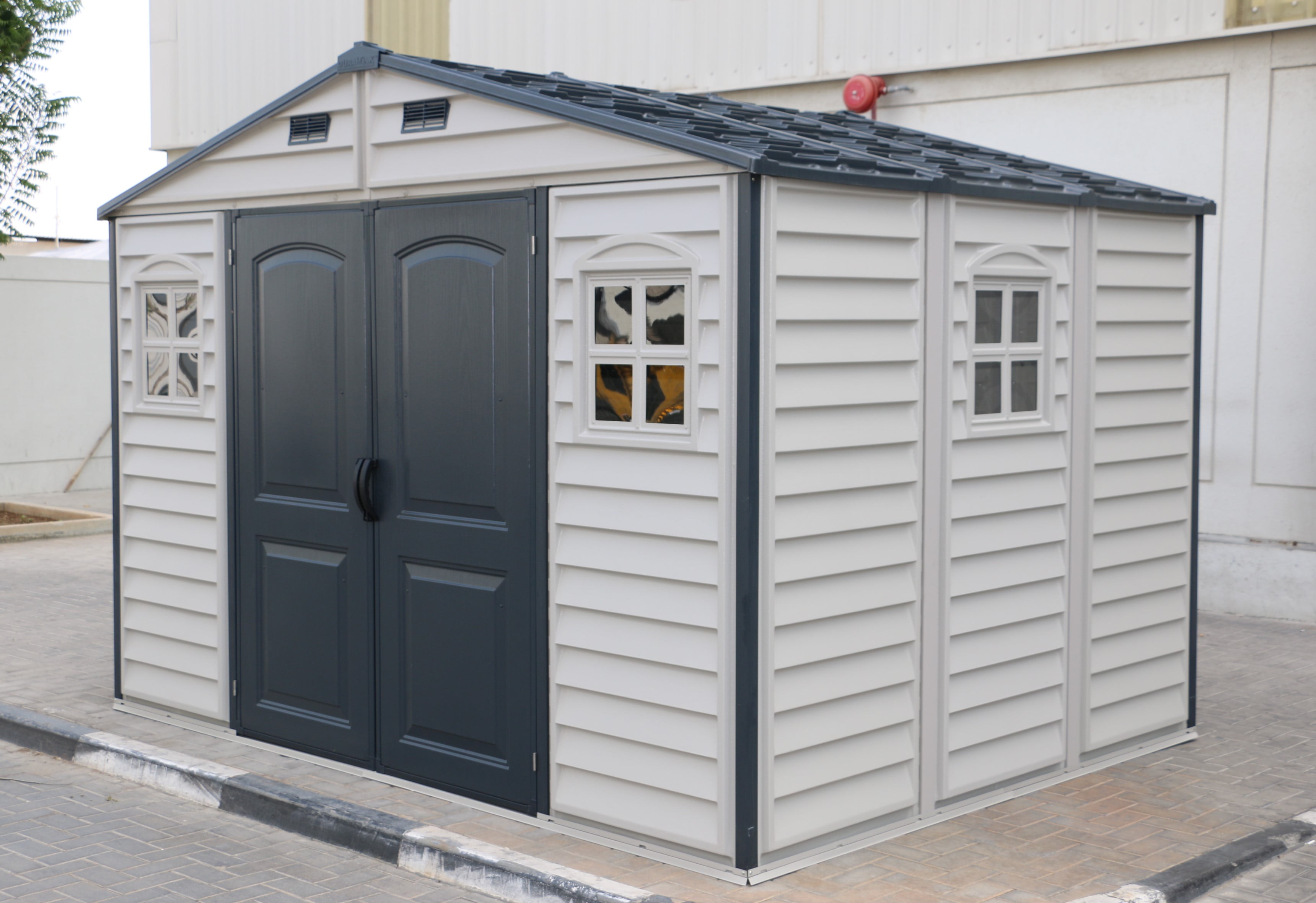 Duramax Woodside Plus 10.5x8 Vinyl Resin Outdoor Storage Shed With ...