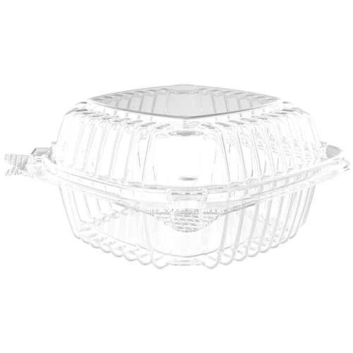 Durameg Clamshell Containers 5" Square Clear Hinged [50 Pack] Take-Out ...