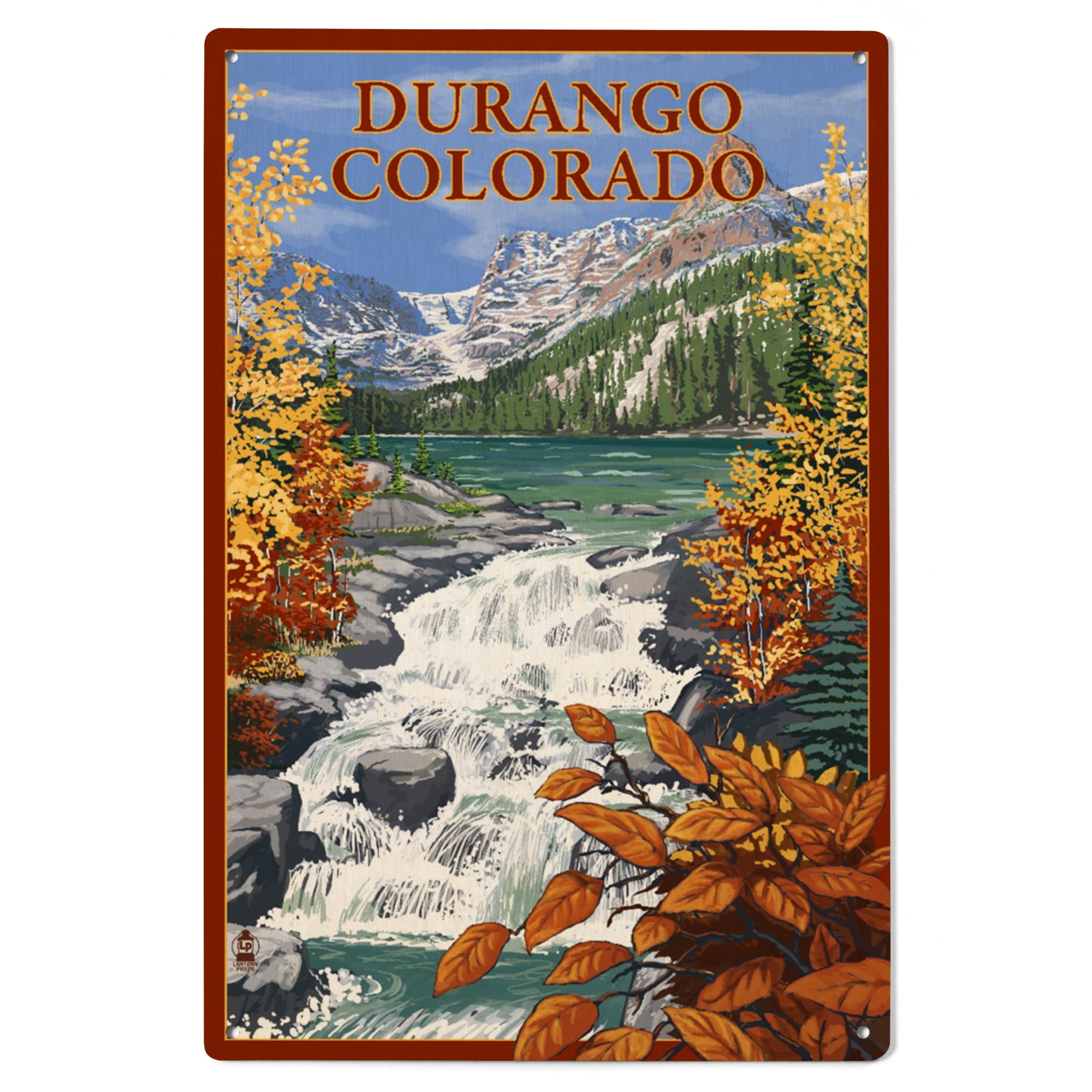 Durango, Colorado, Lake Scene Birch Wood Wall Sign (6x9 Rustic Home ...