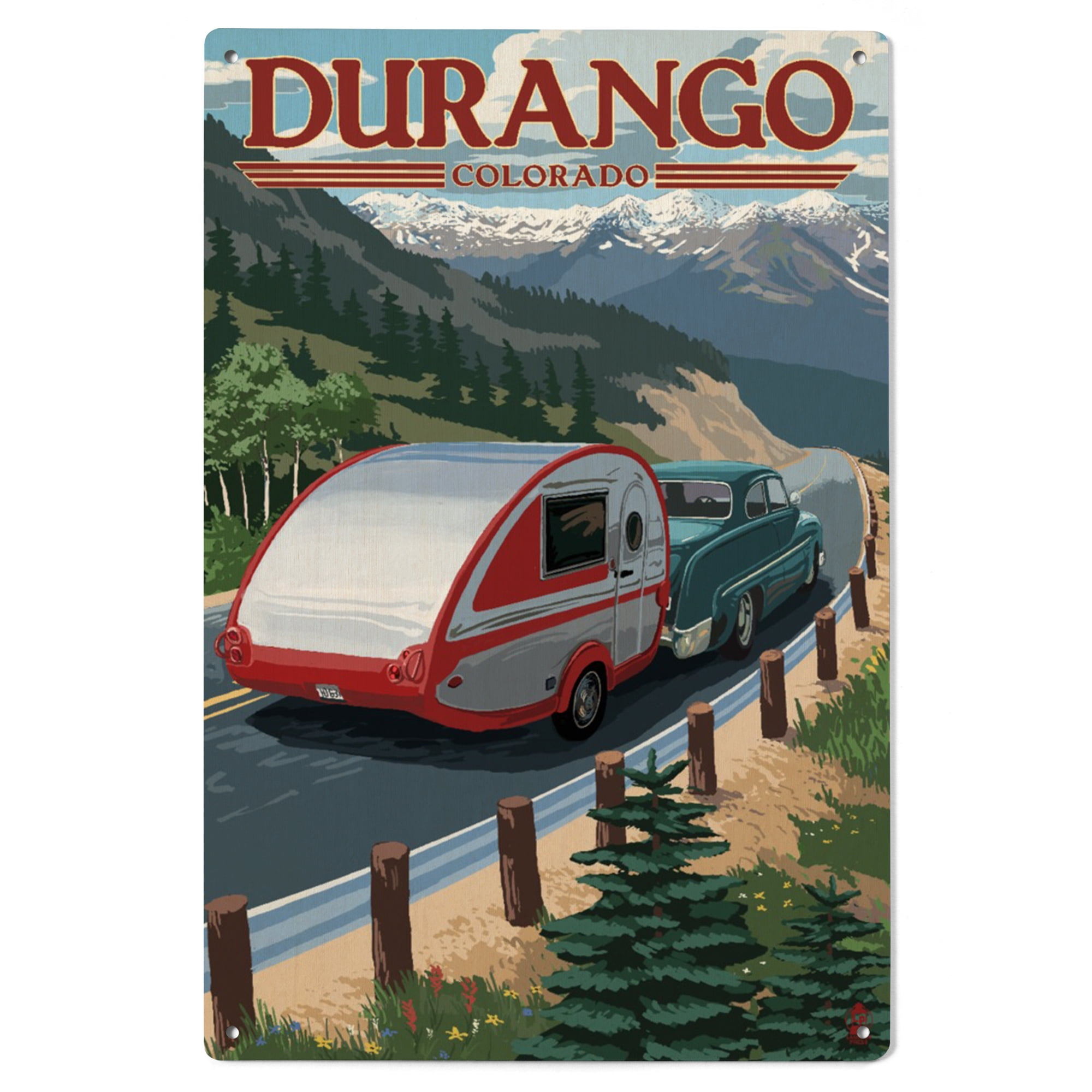 Durango, Colorado, Retro Camper Birch Wood Wall Sign (6x9 Rustic Home Decor, Ready to Hang Art ...