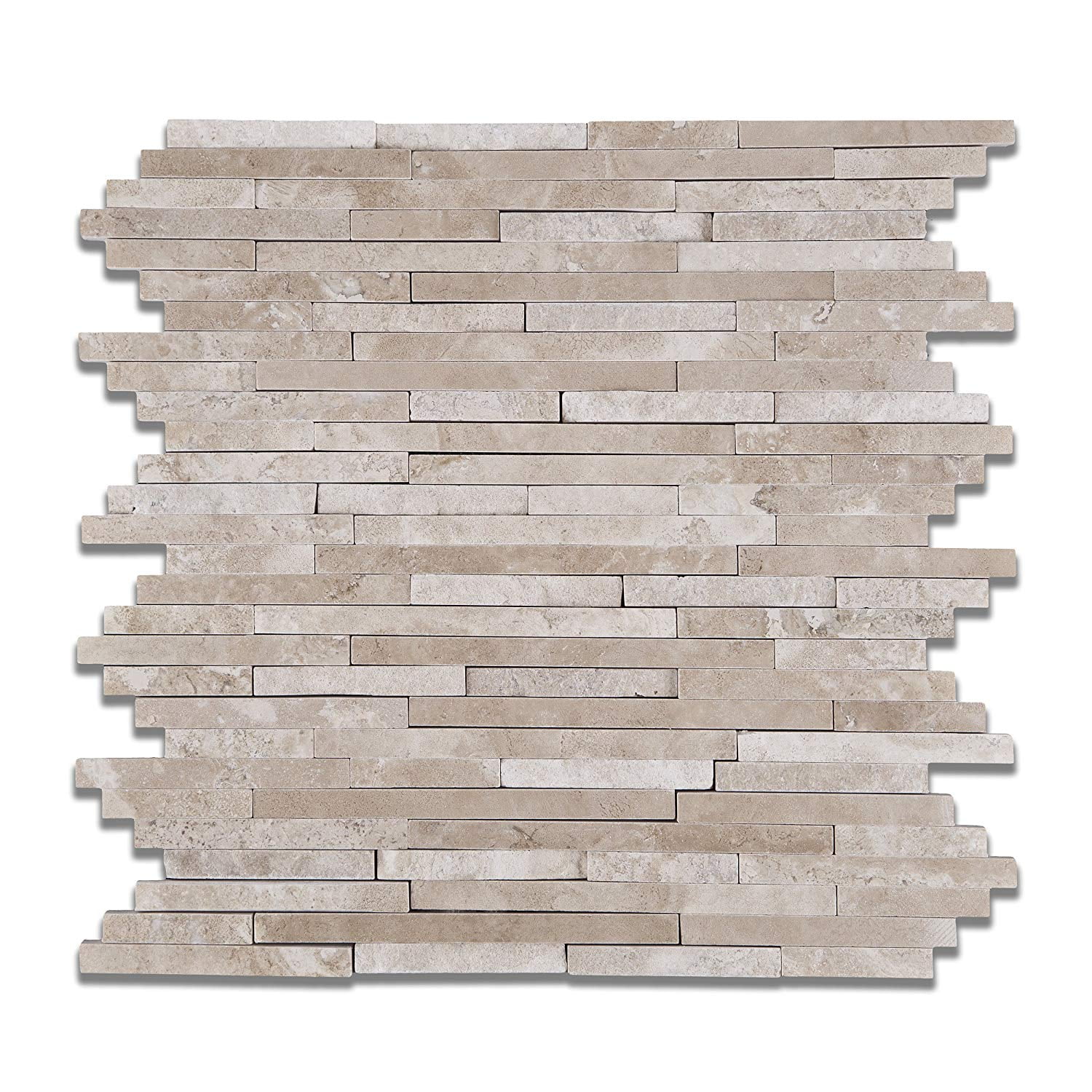 Durango Cream Travertine Polished & Split-Faced (Mix) Random Strip ...