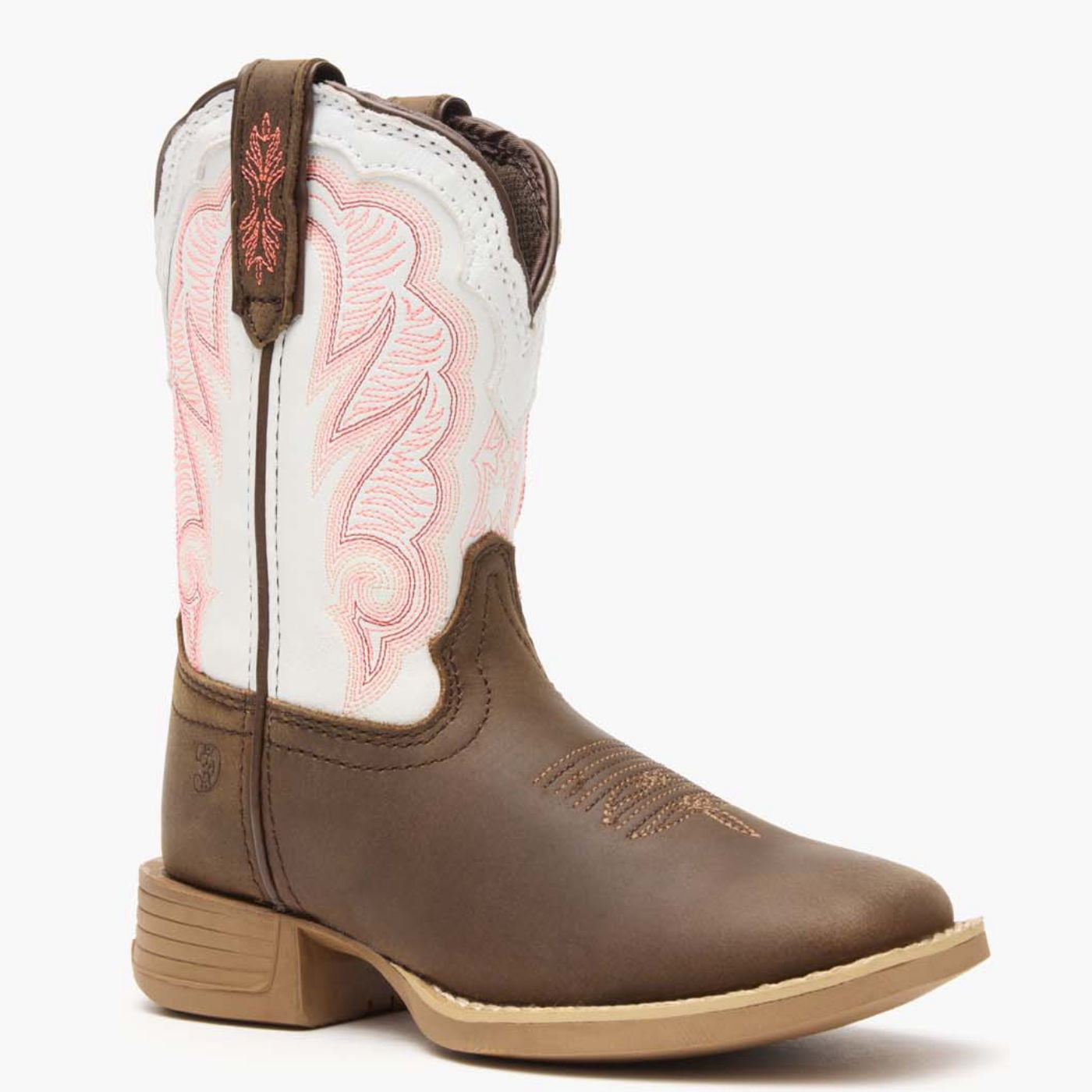 Durango® Lil' Rebel Pro™ Little Kid's Trail Brown and White Western ...