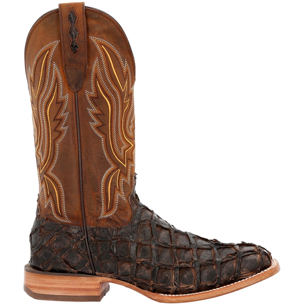 Durango Mens Premium Exotics Pirarucu Square Toe Cowboy Mid Calf Dress ...
