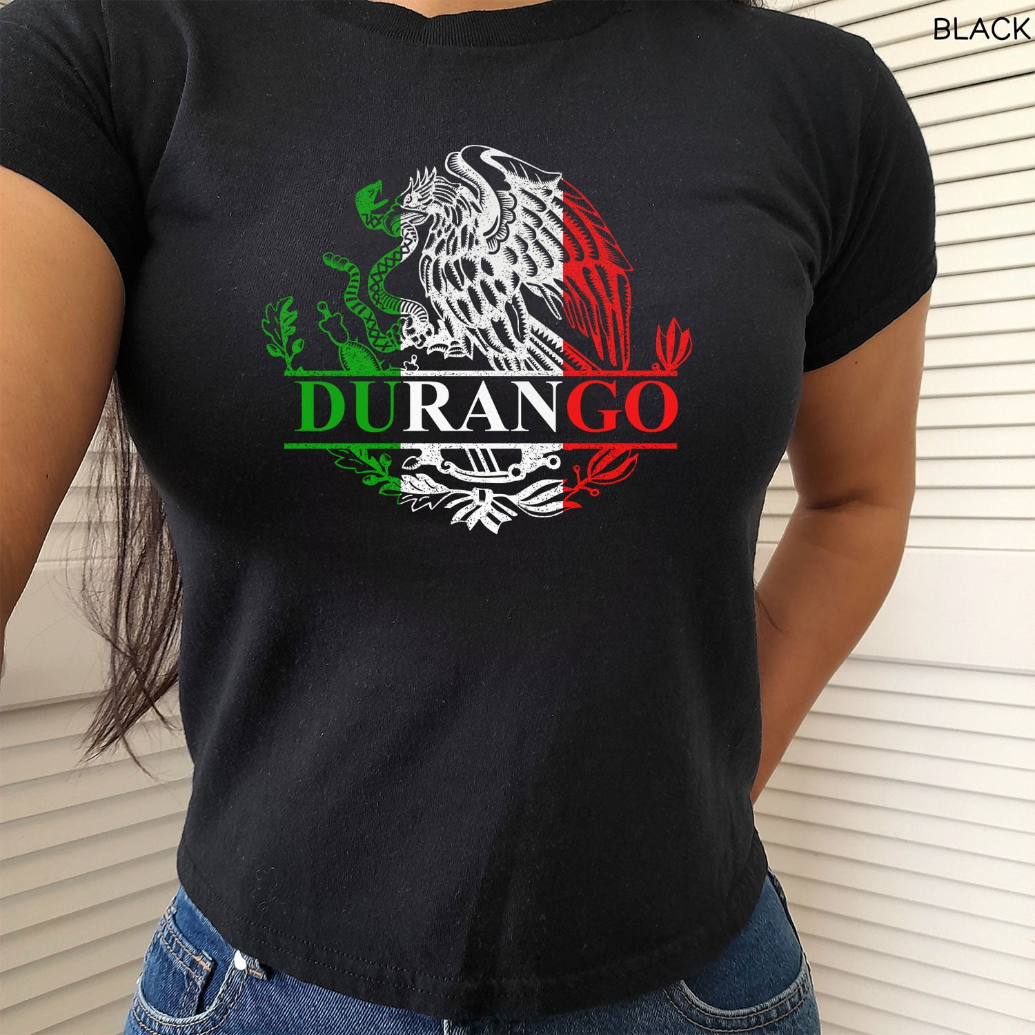 Durango Mexico Eagle Emblem Baby Tee Mexican Women Crop Top Proud ...