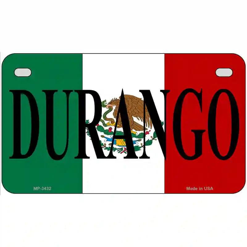 Durango on Mexico Flag Metal Novelty License Plate 7" x 4" Motorcycle ...