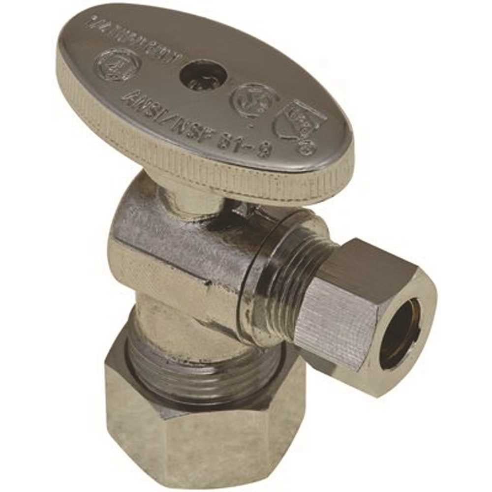 Durapro NLT1331ARNQ Quarter Turn Angle Stop, 5/8 in. Compression x 1/4 ...