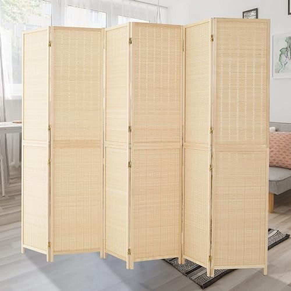 Duraspace 6 Panel Bamboo Room Divider, 6ft Tall Folding Privacy Screen ...