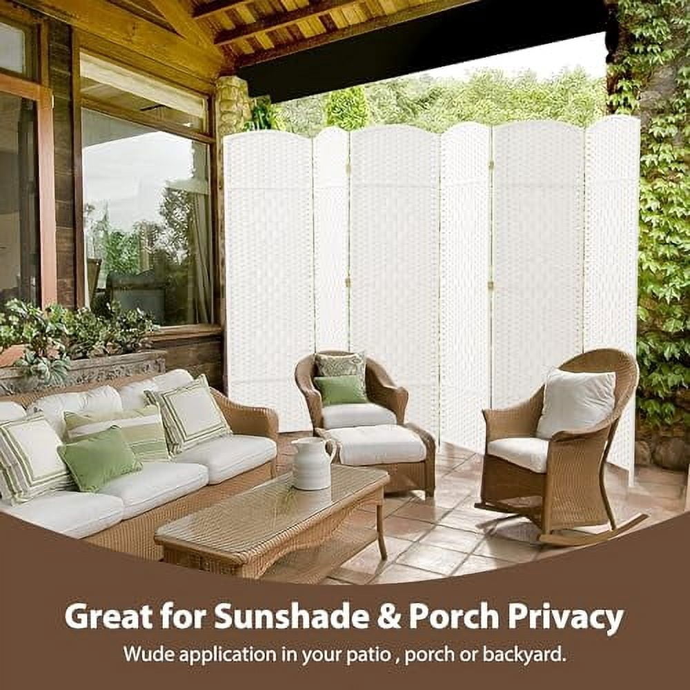 Duraspace 6 Panels Room Divider 6 FT Tall Weave Fiber Privacy Screen ...