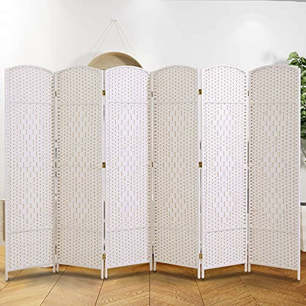 Duraspace 6 Panels Room Divider 6 FT Tall Weave Fiber Privacy Screen ...