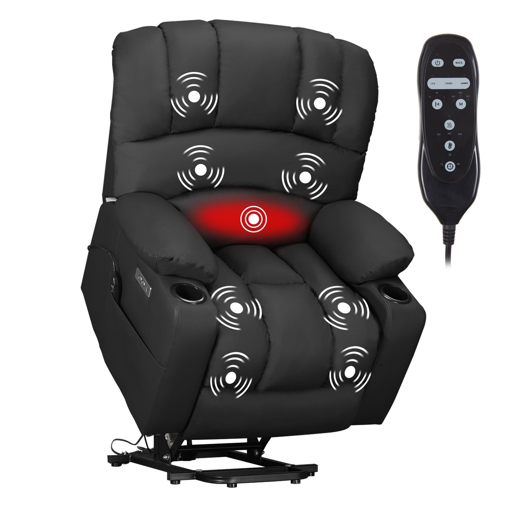 Power Lift Massage Recliner Chair for Elderly Adult with Heating, USB ...