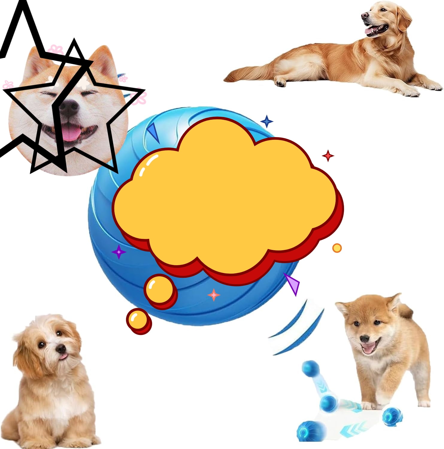 Duraspin Dog Ball, Dura Spin Ball for Large Dogs, Smart Jumping Balls ...