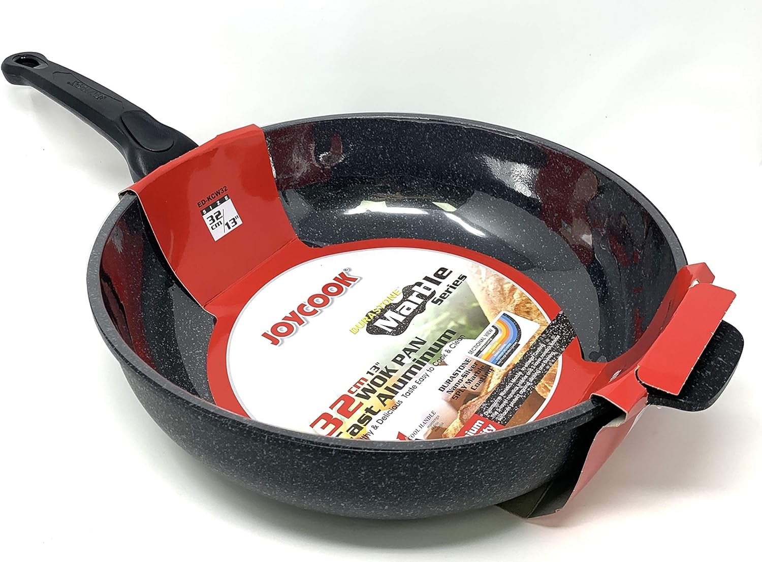 Durastone Marble Coated Cast Aluminum Nonstick Wok Pan, 13-inch ...