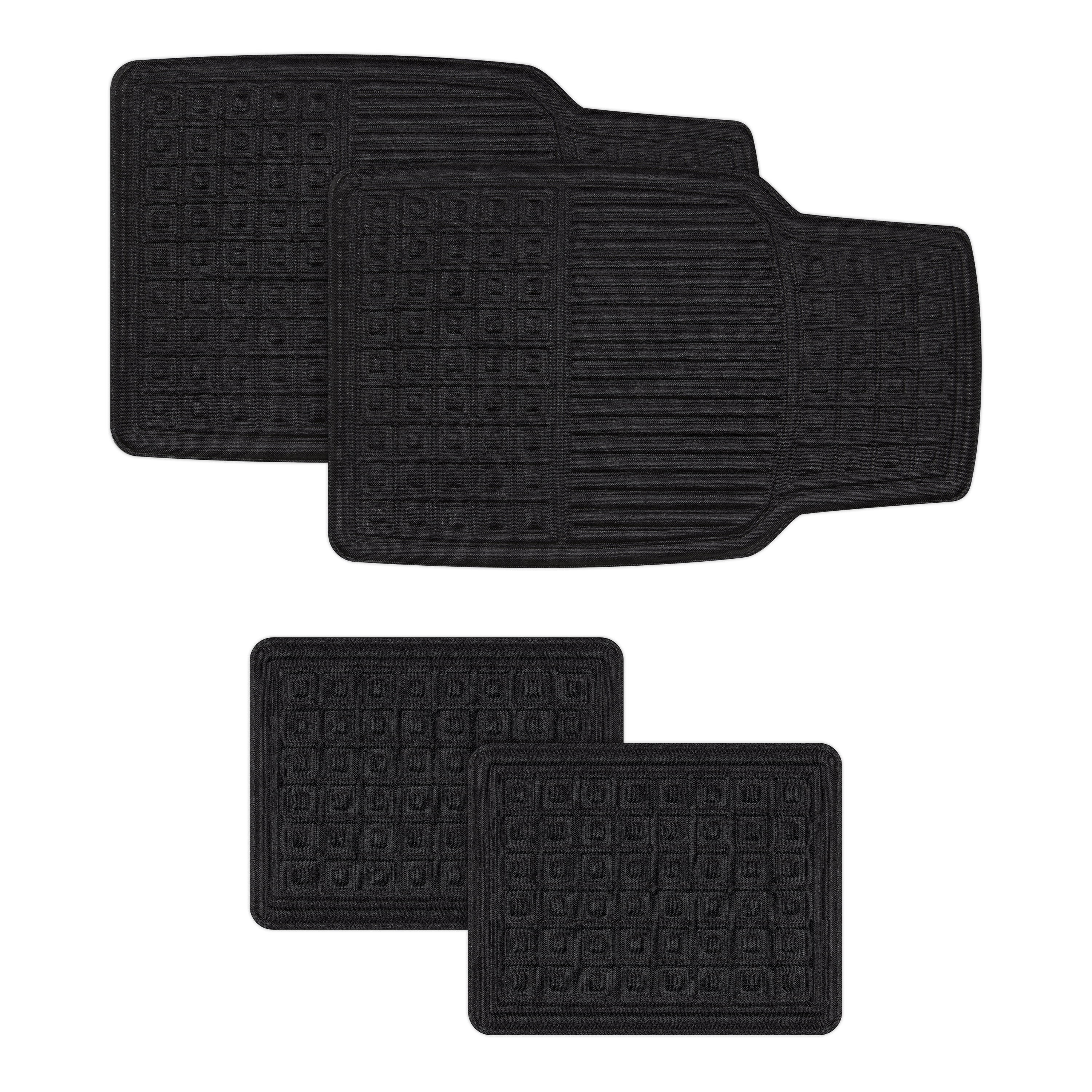 Duratex II Solid Black Universal Fit Woven Car Floor Mats 4 Pack ...