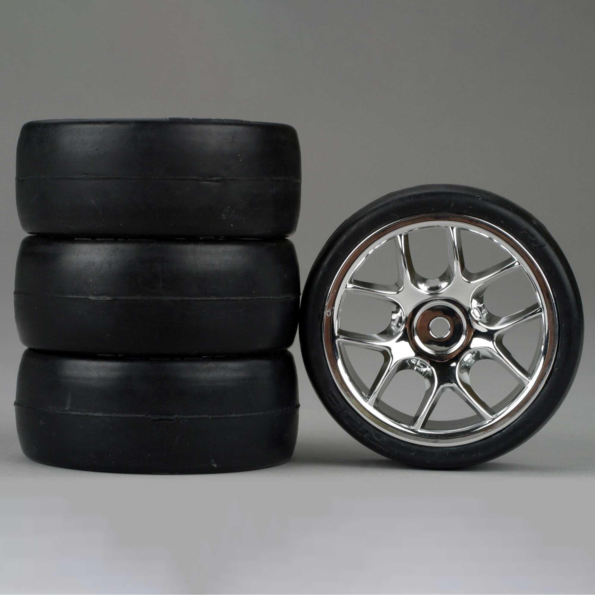 Duratrax 10-Spoke Chrome Wheel Slick 4 DTXC2804 RC Tire - Walmart.com