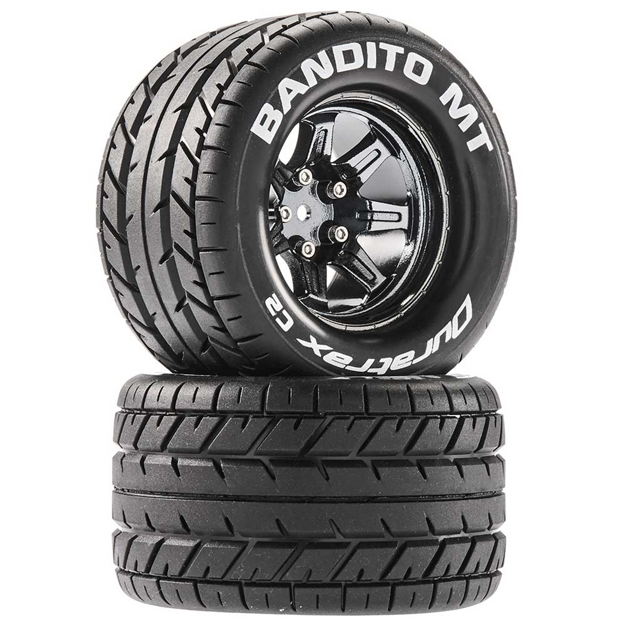 Duratrax Bandito MT 2.8 Mounted Blck Chrome 14mm Hex2 DTXC5251 RC Tire ...