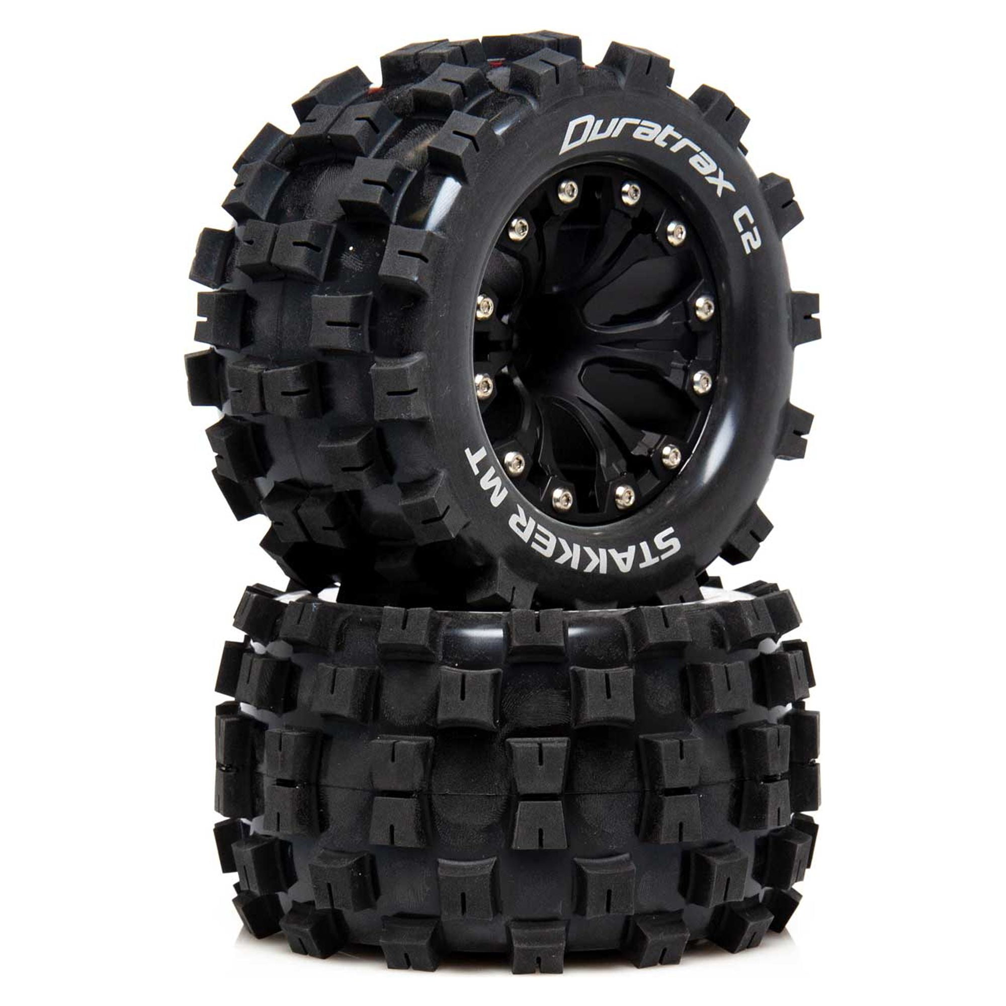 Duratrax STAKKER MT 2.8 Mounted F/R C2 .5 Offset Black 2 DTXC5551 RC ...