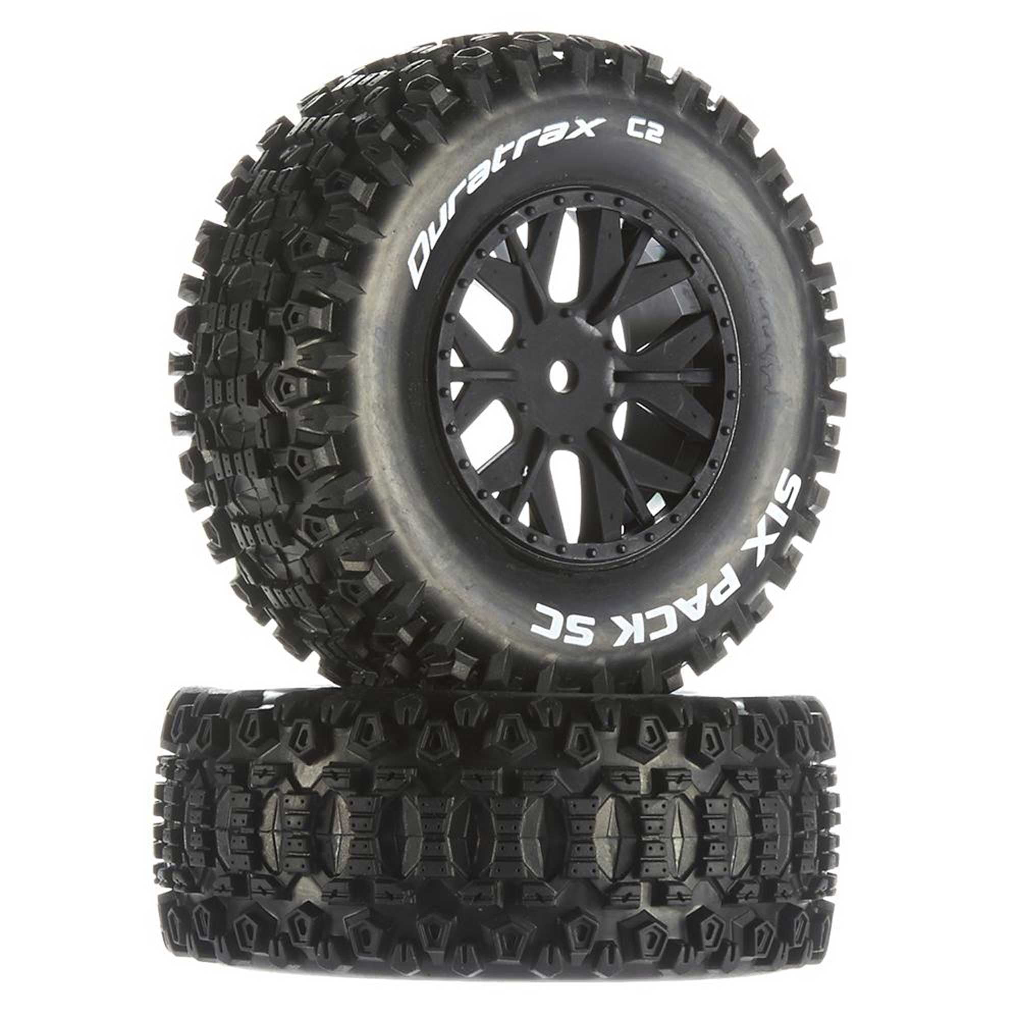 Duratrax Six-Pack SC C2 Mounted Tires Associated SC10 4x4 2 DTXC3864 ...