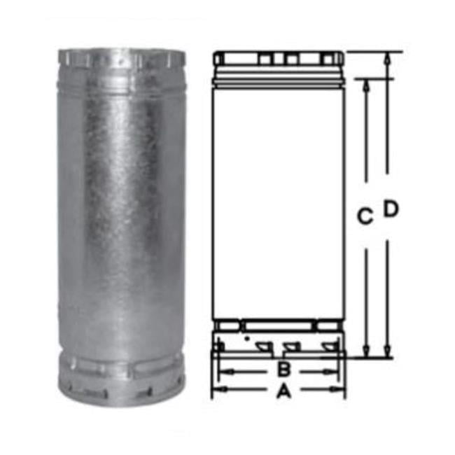 Duravent B10BV36 10 x 36 in. Type B Round Gas Vent Pipe - Double Wall ...