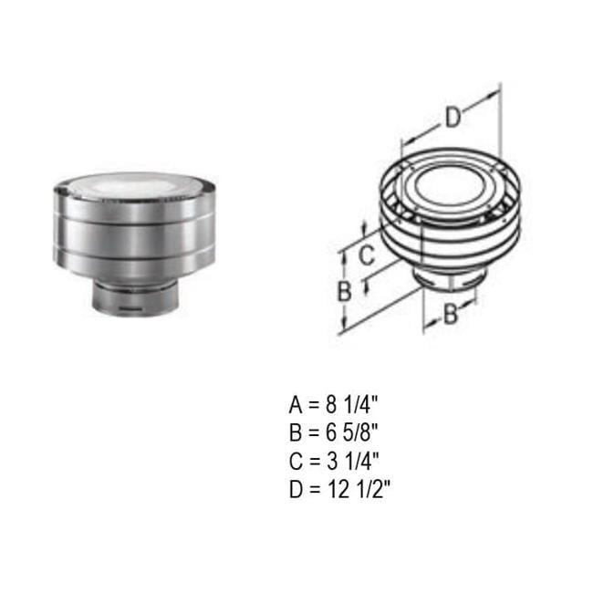 Duravent D46DVA-VC 4 x 6.625 in. Aluminum Low-Profile Termination Cap ...